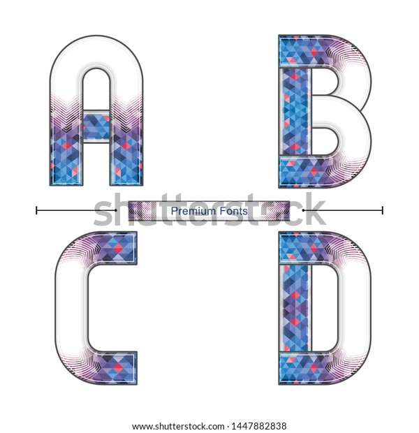 Vector Graphic Alphabet Set Abcd Modern: เวกเตอร์สต็อก (ปลอดค่า ...