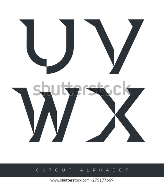 Vector Graphic Alphabet Set Black White Stock Vector (Royalty Free ...
