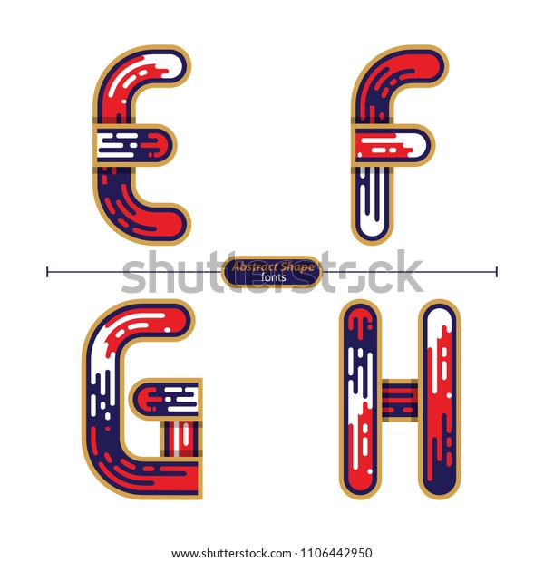 Vector Graphic Alphabet Set Efgh Modern Stock Vector (Royalty Free ...