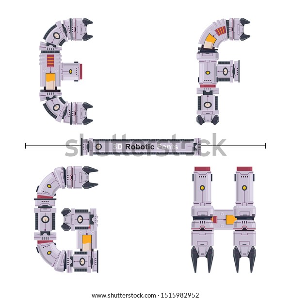 Vector Graphic Alphabet Set Efgh Abstract Stock Vector (Royalty Free ...