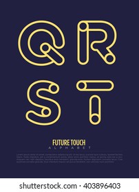 Vector Graphic Alphabet Set Minimal Outline Stock Vector (Royalty Free ...