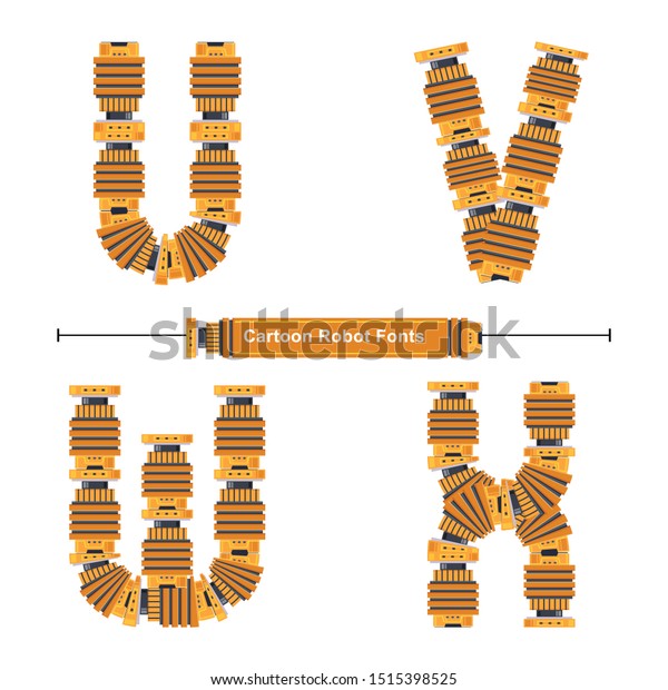 Vector Graphic Alphabet Set Uvwx Abstract Stock Vector (Royalty Free ...