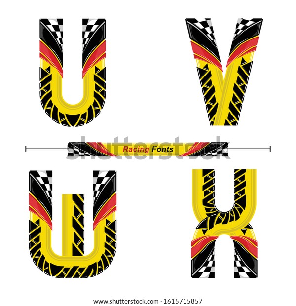 Vector Graphic Alphabet Set Uvwx Abstract Stock Vector (Royalty Free ...