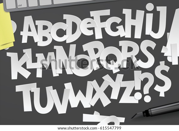 Vector Graphic Alphabetical Design Alphabet Made Stock Vector (Royalty ...