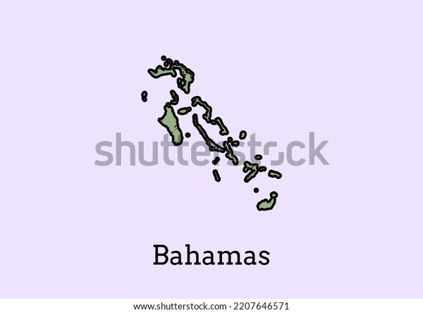 Vector Graphic Bahamas Map Green Color Stock Vector (Royalty Free ...
