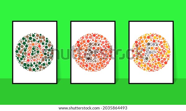 Vektorgrafik von Farb-Blindtest. Ishihara Test Daltonismus: Stock ...