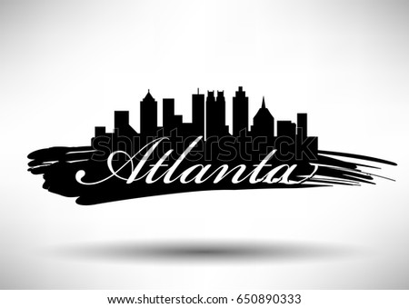 Vector Graphic Design Atlanta City Skyline Stock Vector (Royalty Free ...