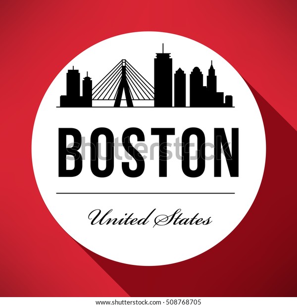 Vector Graphic Design Boston City Skyline Stock Vector (Royalty Free ...