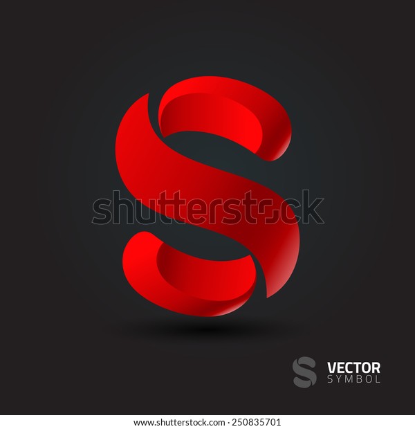 Vector graphic elegant curly alphabet symbol / Letter S