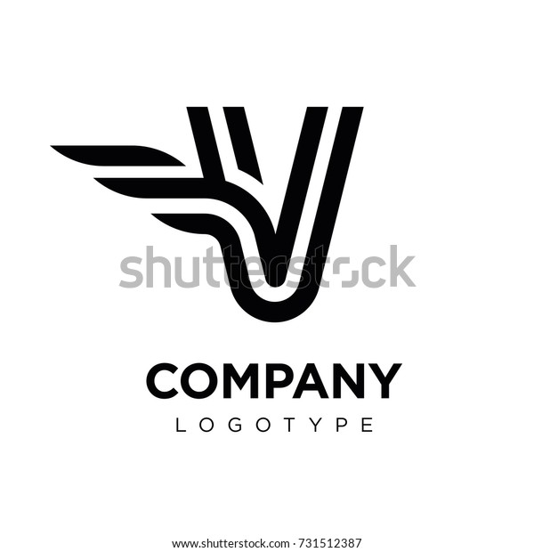 Vector Graphic Elegant Logotype Wing Letter Stock Vector (Royalty Free ...