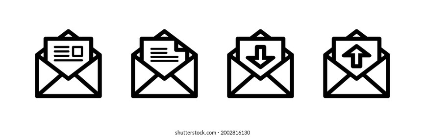Vector Graphic Email Icon Collection Paper Stock Vector (Royalty Free ...