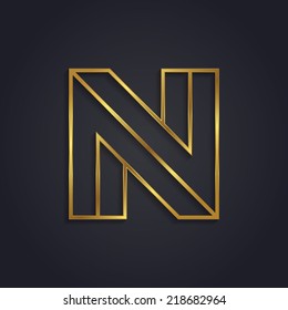 Vector Graphic Gold Alphabet Impossible Letter Stock Vector (Royalty ...