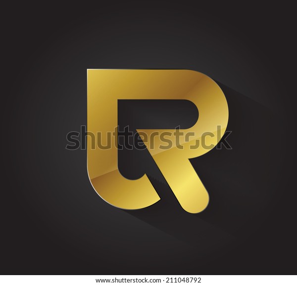 Vector Graphic Golden Transformed Letter R Stock Vector (Royalty Free ...