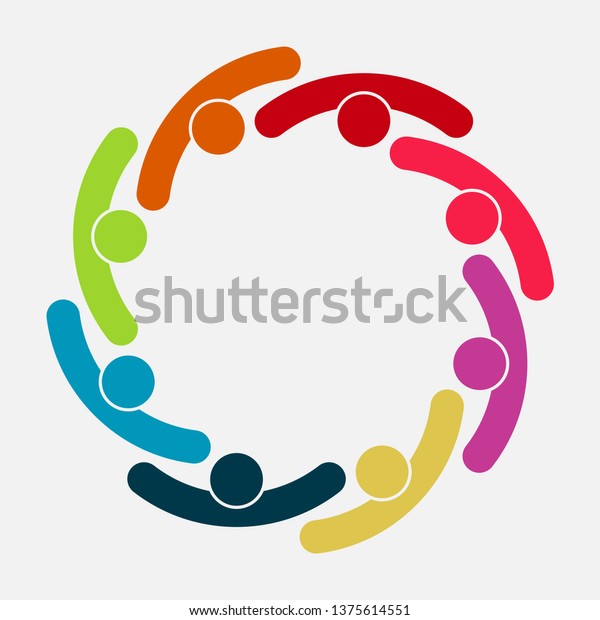 Vector Graphic Group Connection Logoeight People Stock Vector (Royalty ...