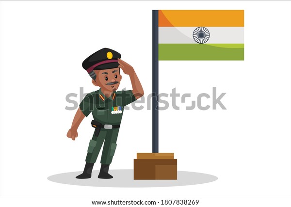 Vector Graphic Illustration Army Man Giving Stock Vector (Royalty Free ...