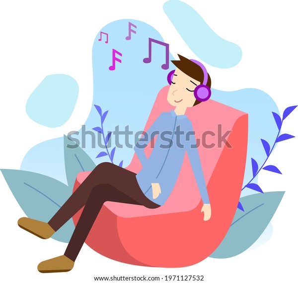 Vector Graphic Illustration Boy Listening Music Stock Vector (Royalty ... Vector Graphic Illustration Boy Listening Music Stock Vector (Royalty ...