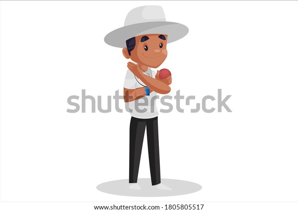 Vector Graphic Illustration Cricket Umpire Giving Stock Vector (Royalty ...