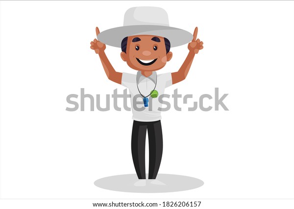 Vector Graphic Illustration Cricket Umpire Giving Stock Vector (Royalty ...