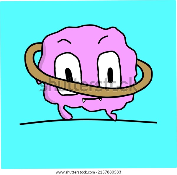 Vector Graphic Illustration Cute Pink Character Stock Vector (Royalty ...