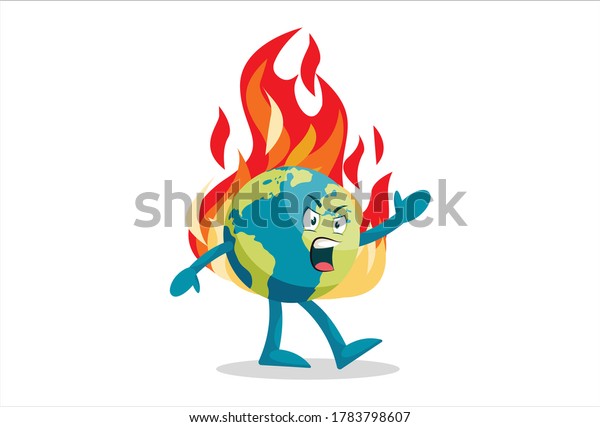 Vector Graphic Illustration Earth Angry Individually Stock Vector ...