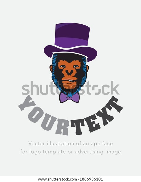 Vector Graphic Illustration Face Ape Smiling Stock Vector (Royalty Free ...
