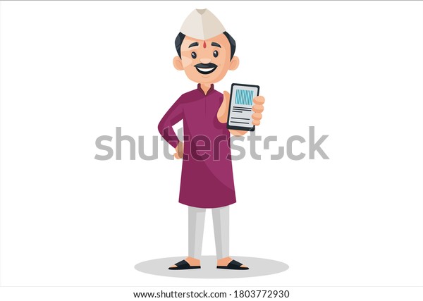 Vector Graphic Illustration Indian Marathi Man Stock Vector (Royalty ...