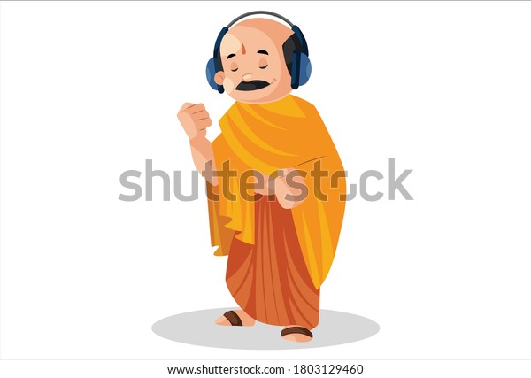 Vector Graphic Illustration Indian Pandit Wearing: vetor stock (livre ...
