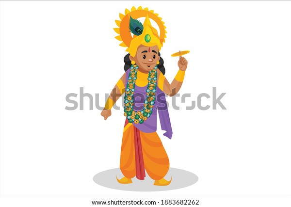 Vector Graphic Illustration Lord Krishna Holding Stock Vector (Royalty ...