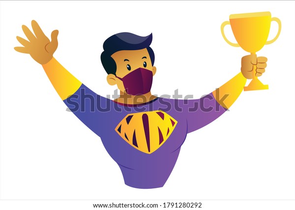Vector Graphic Illustration Mask Man Holding Stock Vector (Royalty Free ...