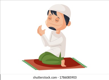 Praying Mosque Vector Concept Man Sitting Stock Vector (Royalty Free ...