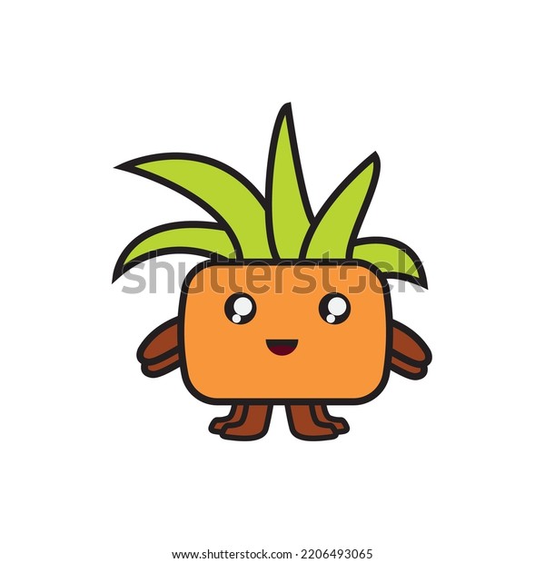 Vector Graphic Illustration Plant Pot Made Stock Vector (Royalty Free ...