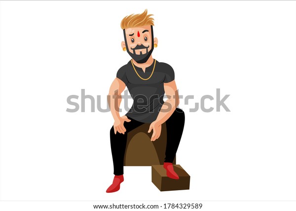Vector Graphic Illustration Rajput Boy Sitting Stock Vector (Royalty ...