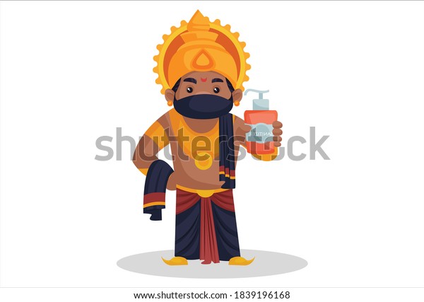 Vector Graphic Illustration Ravan Wearing Mask Stock Vector (Royalty ...