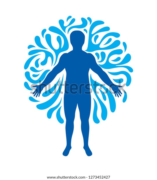 Vector Graphic Illustration Strong Male Body Stock Vector (Royalty Free ...