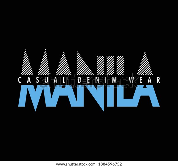Vector Graphic Lettering Manila Light Blue Stock Vector (Royalty Free ...