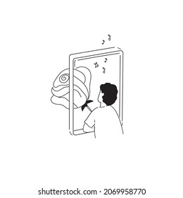 Vector Graphic Line Art Person Frame Stock Vector (Royalty Free ...