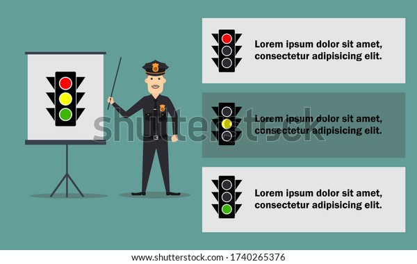 Vector Graphic Police Presenting About Traffic Stock Vector (Royalty ...