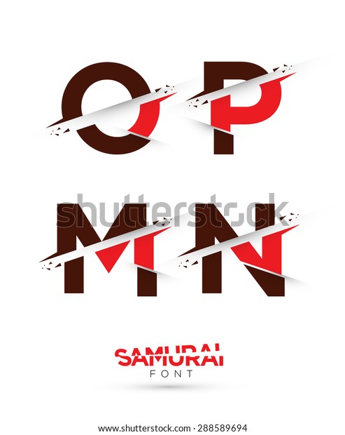 Vector Graphic Samurai Themed Cutted Alphabet Stock Vector (Royalty ...