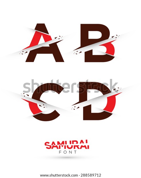 Vector Graphic Samurai Themed Cutted Alphabet Stock Vector (Royalty ...