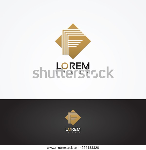 Vector Graphic Square Alphabet Symbol Striped Stock Vector (Royalty ...