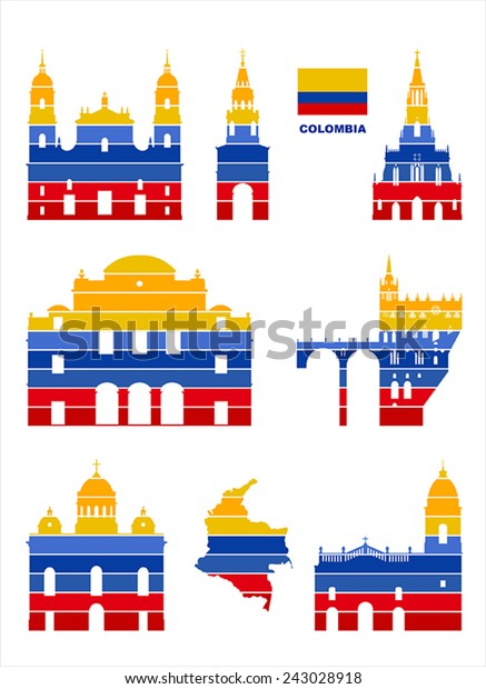 Vector Graphic Symbols Colombia Stock Vector (Royalty Free) 243028918 ...