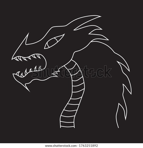 Vector Graphics Line Style Dragon Logo Stock Vector (Royalty Free ...