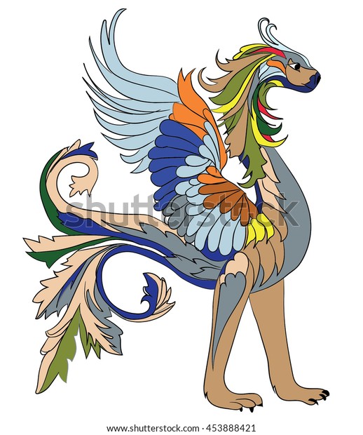 Vector Graphics Mythical Creature Griffin Element Stock Vector (Royalty ...
