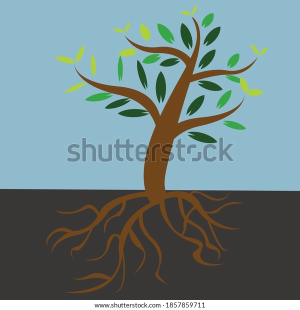 Vector Graphics Tree Illustration Roots Perfect Stock Vector (Royalty ...