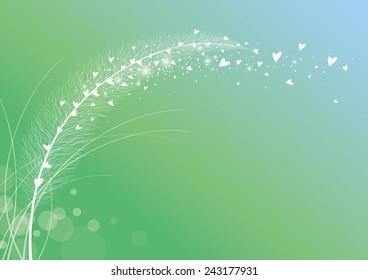 Vector Grass Flower Background Love Concepts Stock Vector (Royalty Free ...