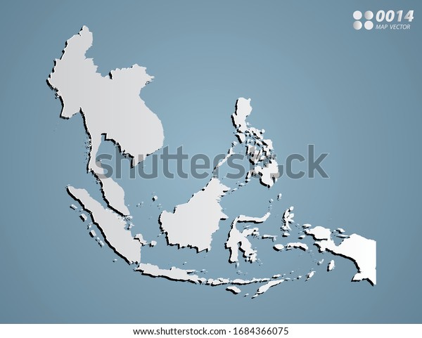Vector Gray Gradient Southeast Asia Map Stock Vector (Royalty Free ...