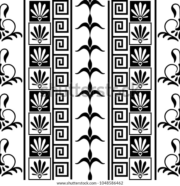 Vector Greek Black White Antique Seamless Stock Vector (Royalty Free ...