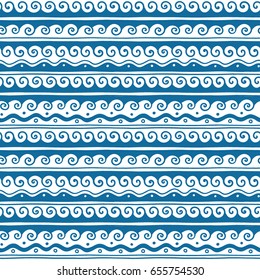 Seamless Vector Wave Line Pattern Borders Stock Vector (Royalty Free ...