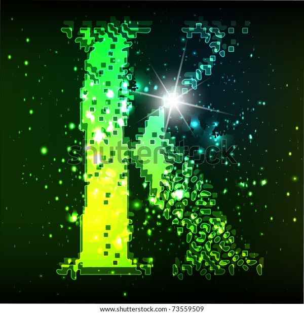 Vector Green Alphabet Letter K: vector de stock (libre de regalías ...