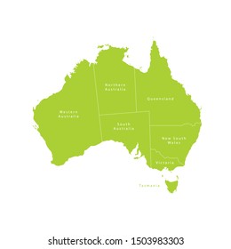Vector Green Australia Map States Vector Stock Vector (Royalty Free ...